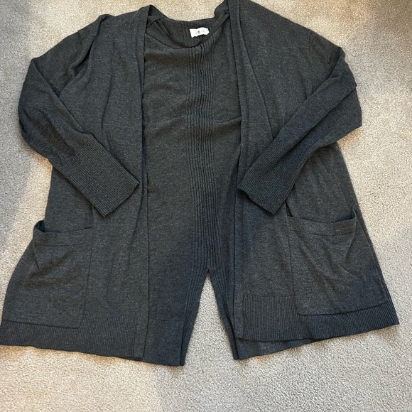 Lou & Grey | Sweaters | Lou Grey Dark Gray Cardigan Sweater | Poshmark